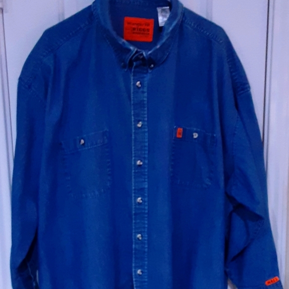 Wrangler RIGGS | Shirts | Wrangler Fr Riggs Workwear Denim Bdc 4xbig Ls ...